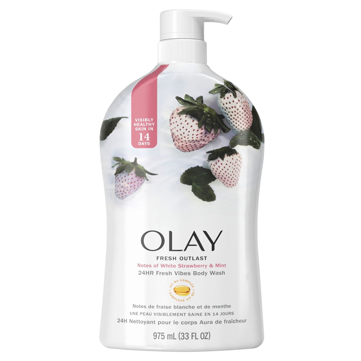 2X - Olay Fresh Outlast Body Wash White Strawberry Mint 33 fl oz ...