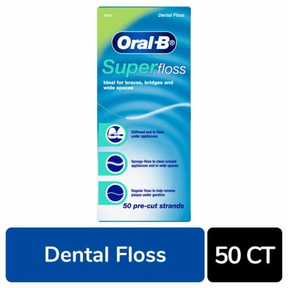 2X - Oral-B Super Floss Pre-Cut Strands Dental Floss - Walmart.com