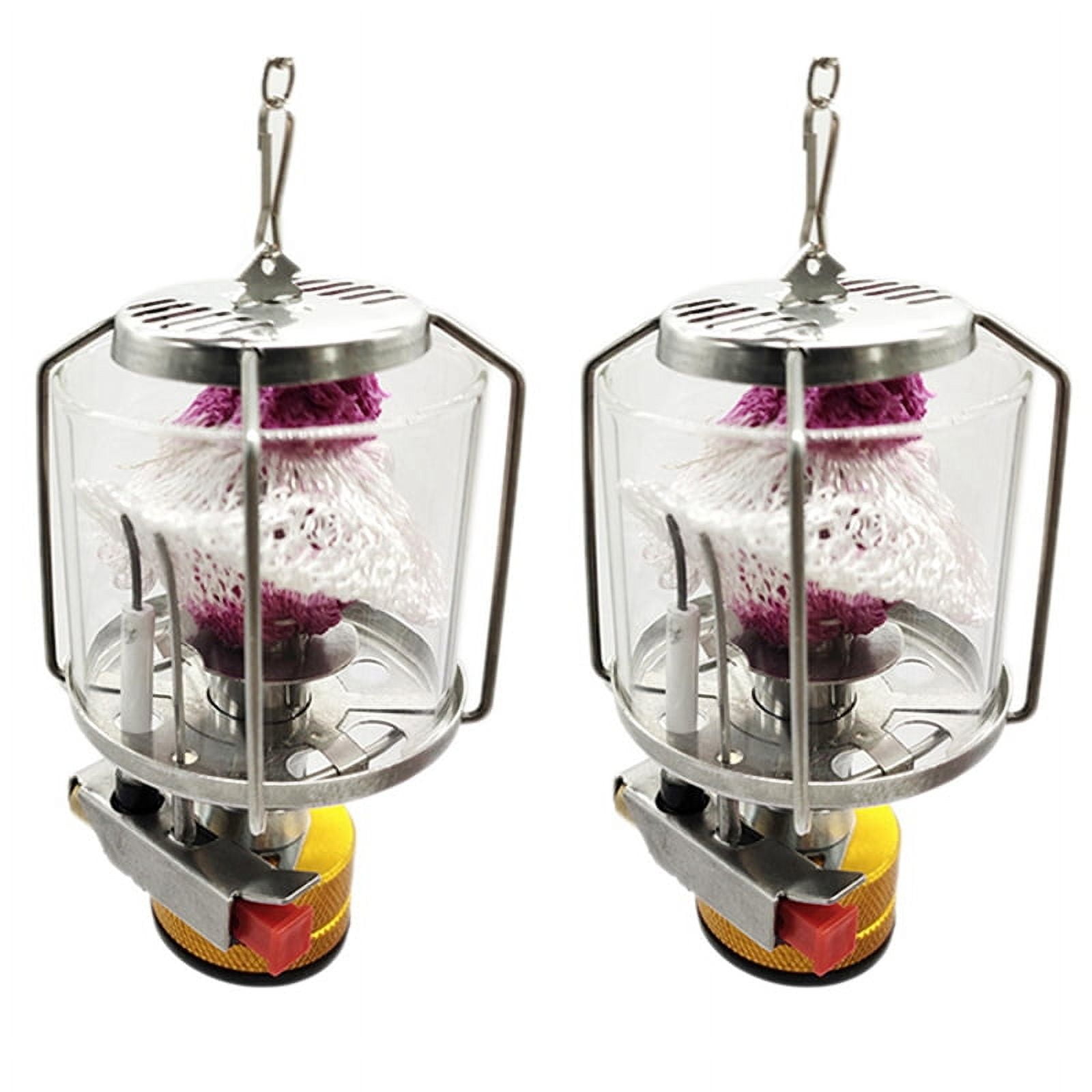 2X Outdoor Camping Gas Lantern Portable Mini Gas Light Tent Lamp Torch ...