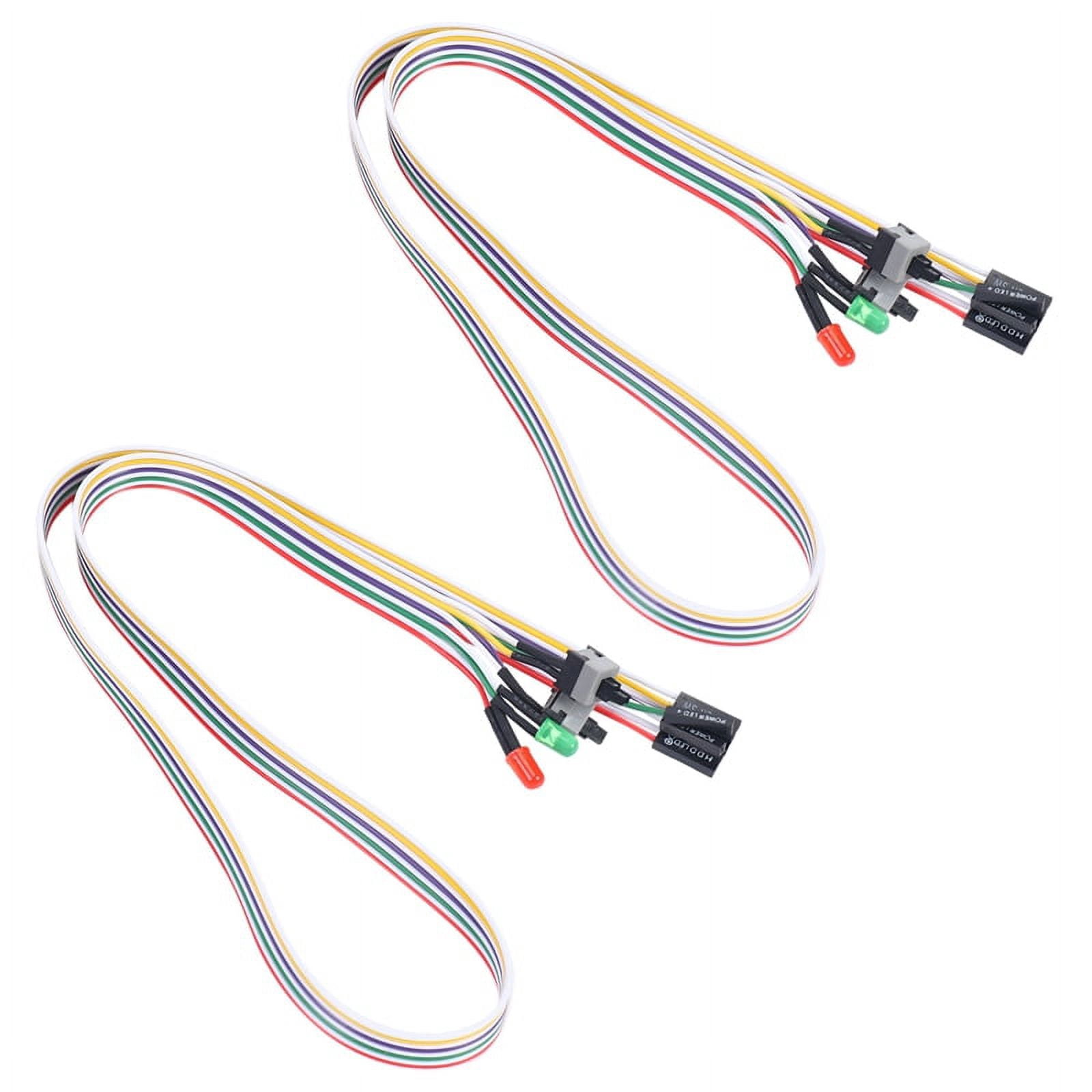 2X PC Case Red Green LED Lamp ATX Power Supply Reset HDD Switch Lead 20 ...