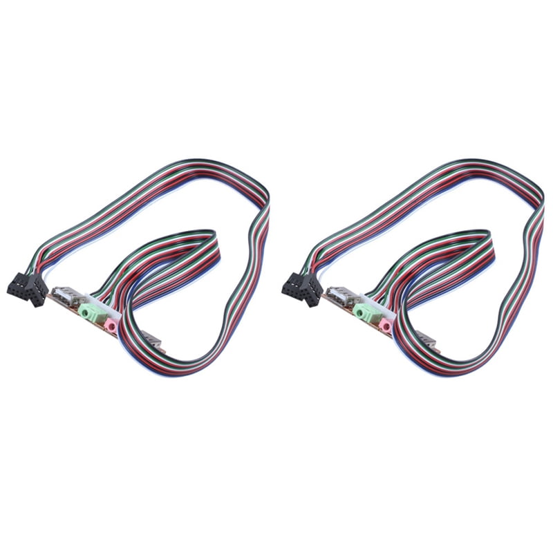 2X PC Computer USB Port Audio Headset Microphone Cable Support Front ...