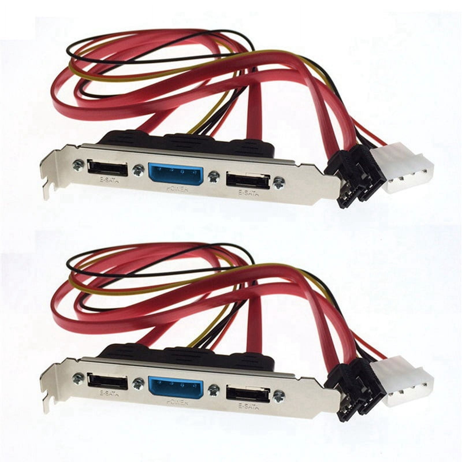 2X PC DIY to ESATA and 4Pin IDE Molex Power PCI Bracket Slot Cable Full ...