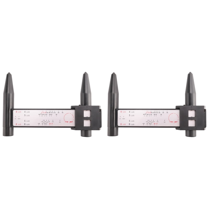 2X PCD Gauge Ruler Rim Car Wheel Bolt Pattern Measuring Gauge Tool Hole ...