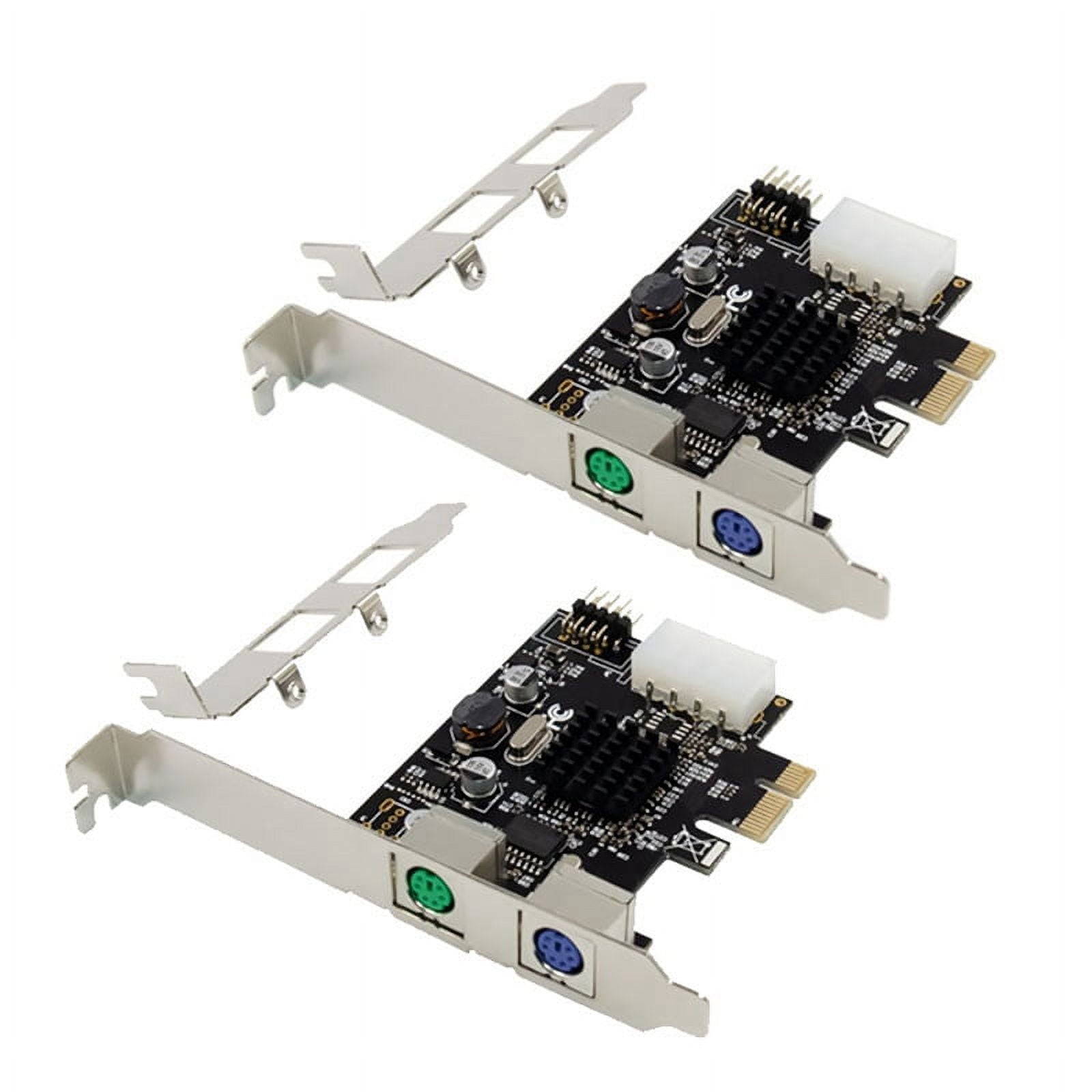 2X PCI-E Dual Port PS2 Expansion Adapter Card External PS2 Device ...