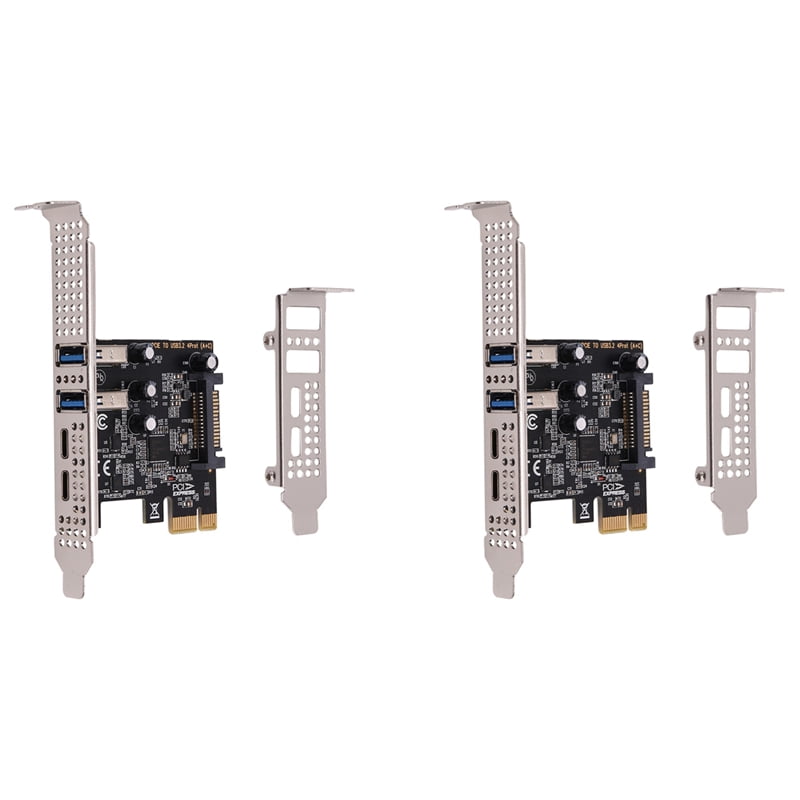 2X PCI Expansion Card 4-Ports (Type-C+A) USB 3.2 Expansion Card 5Gbps ...