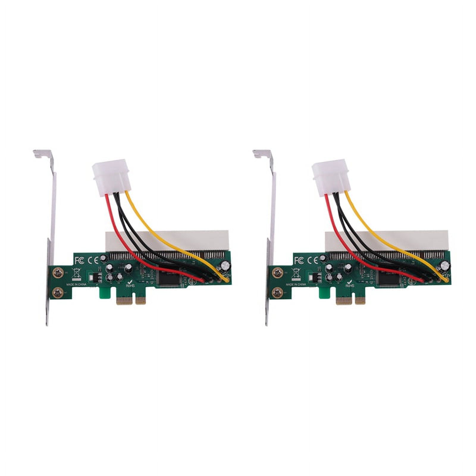 2X PCI-Express to PCI Adapter Card PCI-E X1/X4/X8/X16 Slot with 4 Pin ...