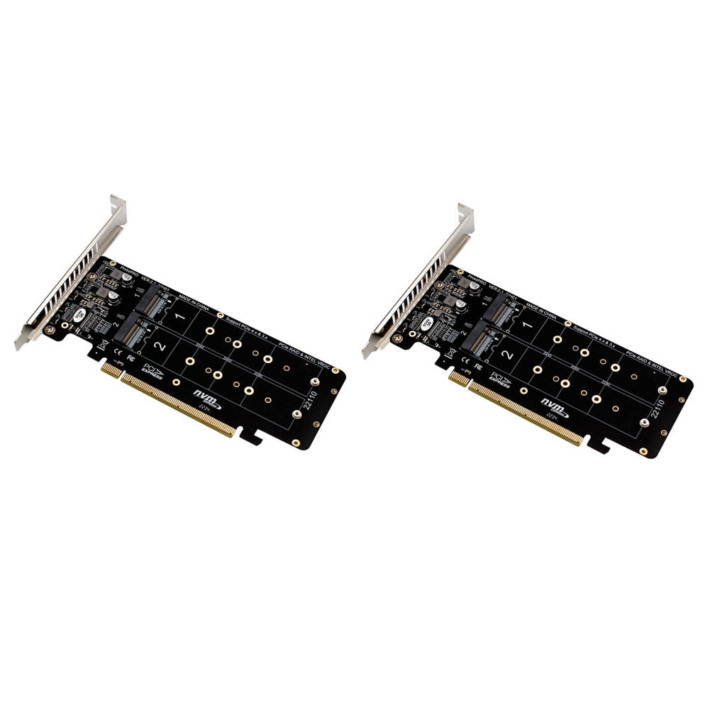 2X PCIE 4.0 Dual-Disk PCIeX16 to M.2 M-Key NVME SSD Expansion Card ...