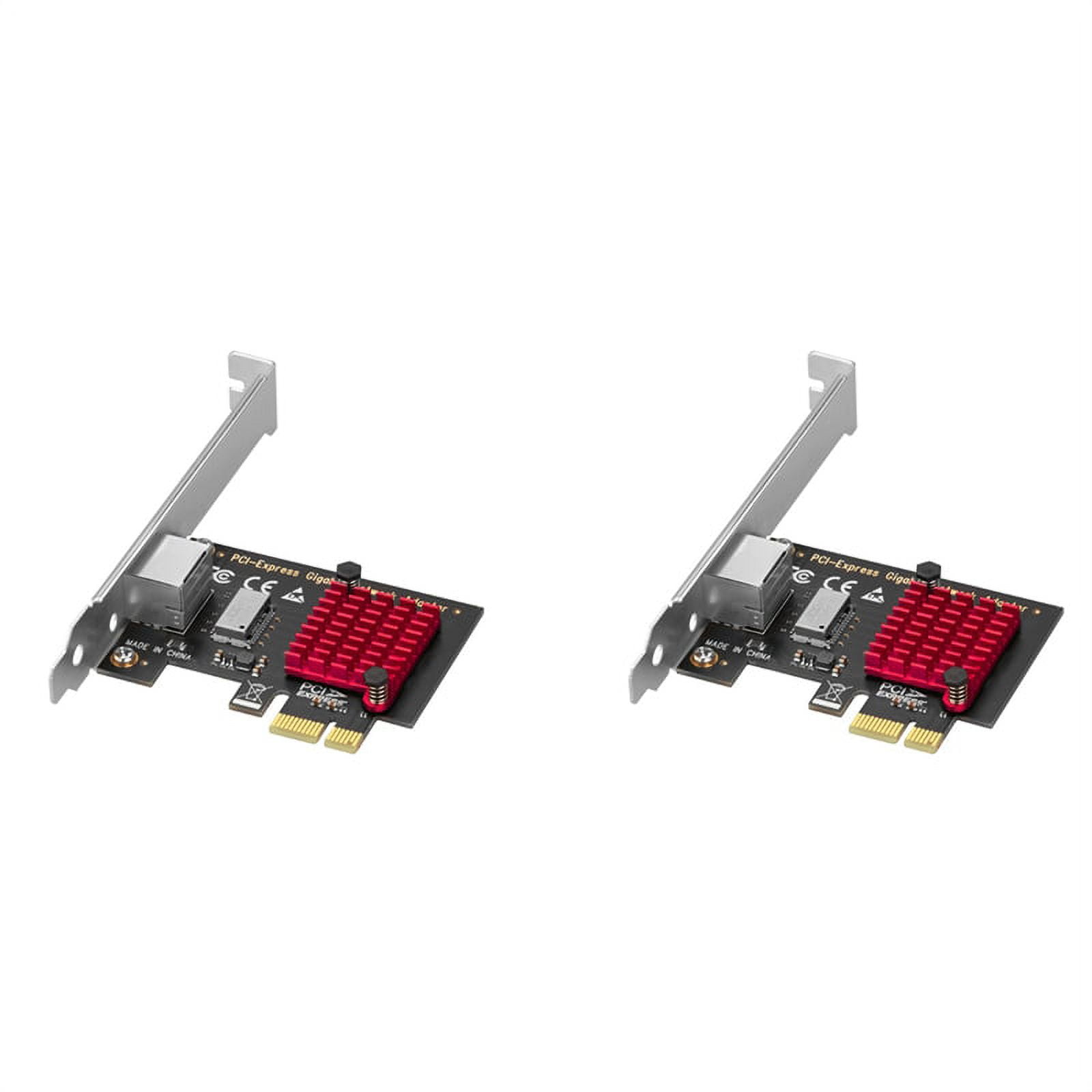 2X PCIE Card 2500Mbps Gigabit Network Card 10/100/1000Mbps RJ45 Wired ...