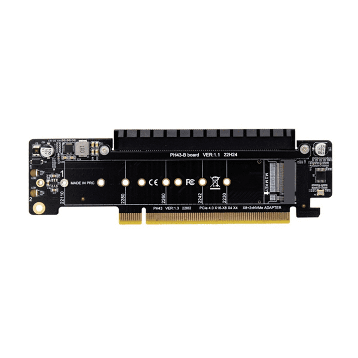 2X PCIE4.0 Split Expansion Riser Card PCIE X16 TO M.2 NVME SSD Adapter ...