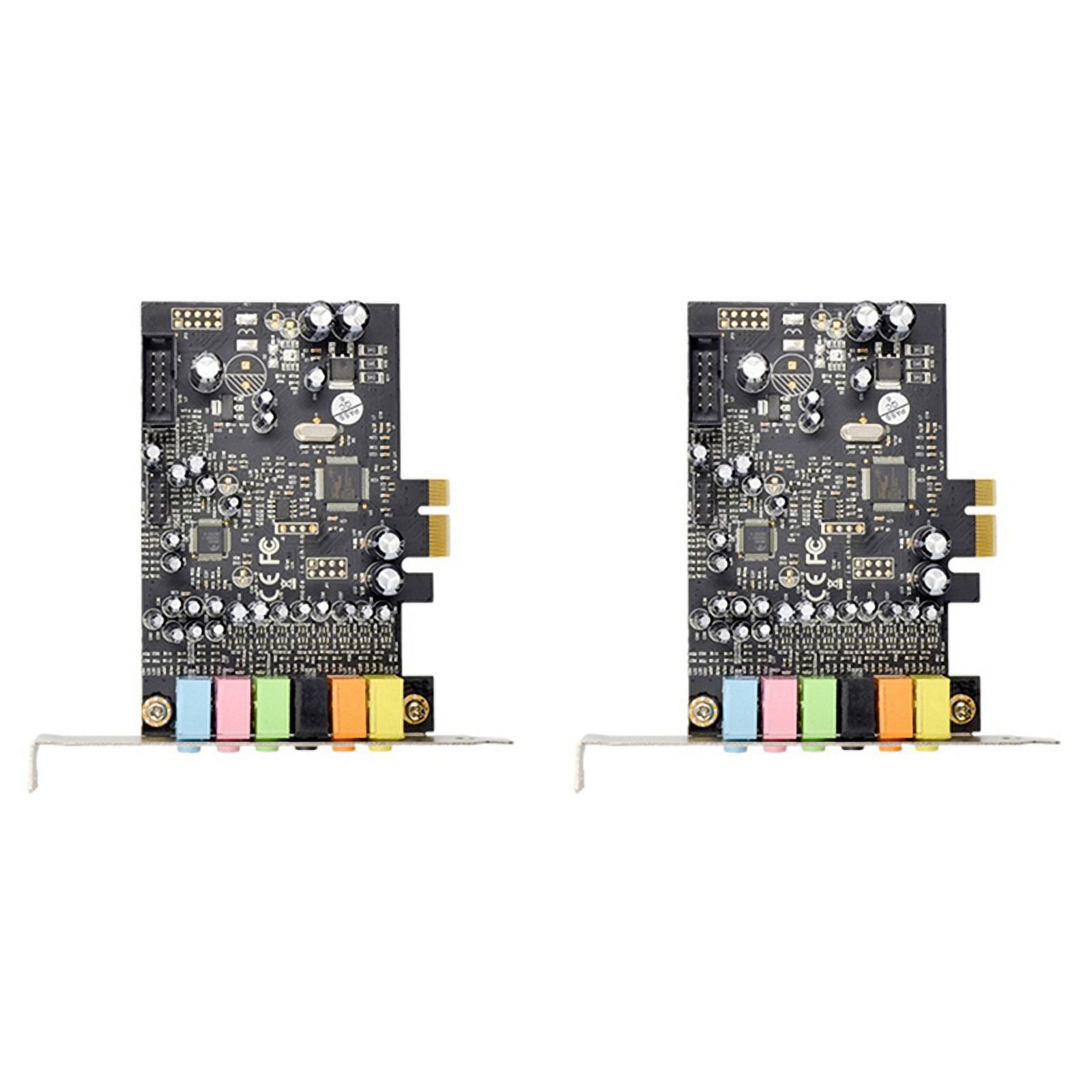 2X PCIe 7.1CH Sound Card Stereo Surround Sound PCI-E Built-in 7.1 ...