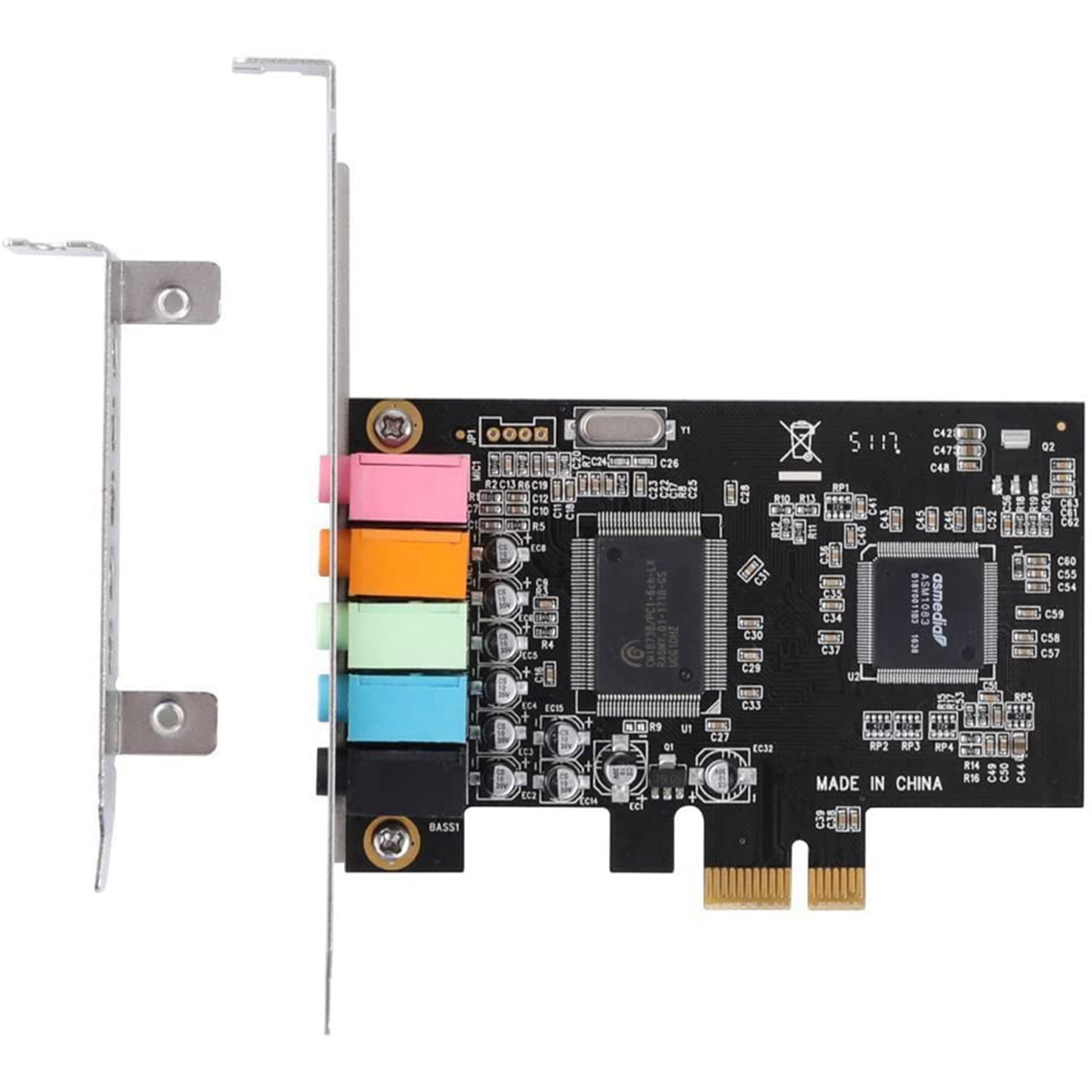 2X PCIe Sound Card 5.1, PCI Surround Card 3D Stereo Audio with High ...