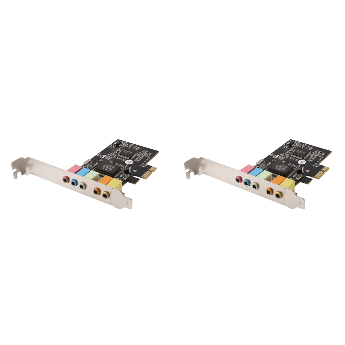 2X PCIe Sound Card PCI-E X1 CMI8738 Chip 32/64 Bit Stereo 5.1 Channel ...