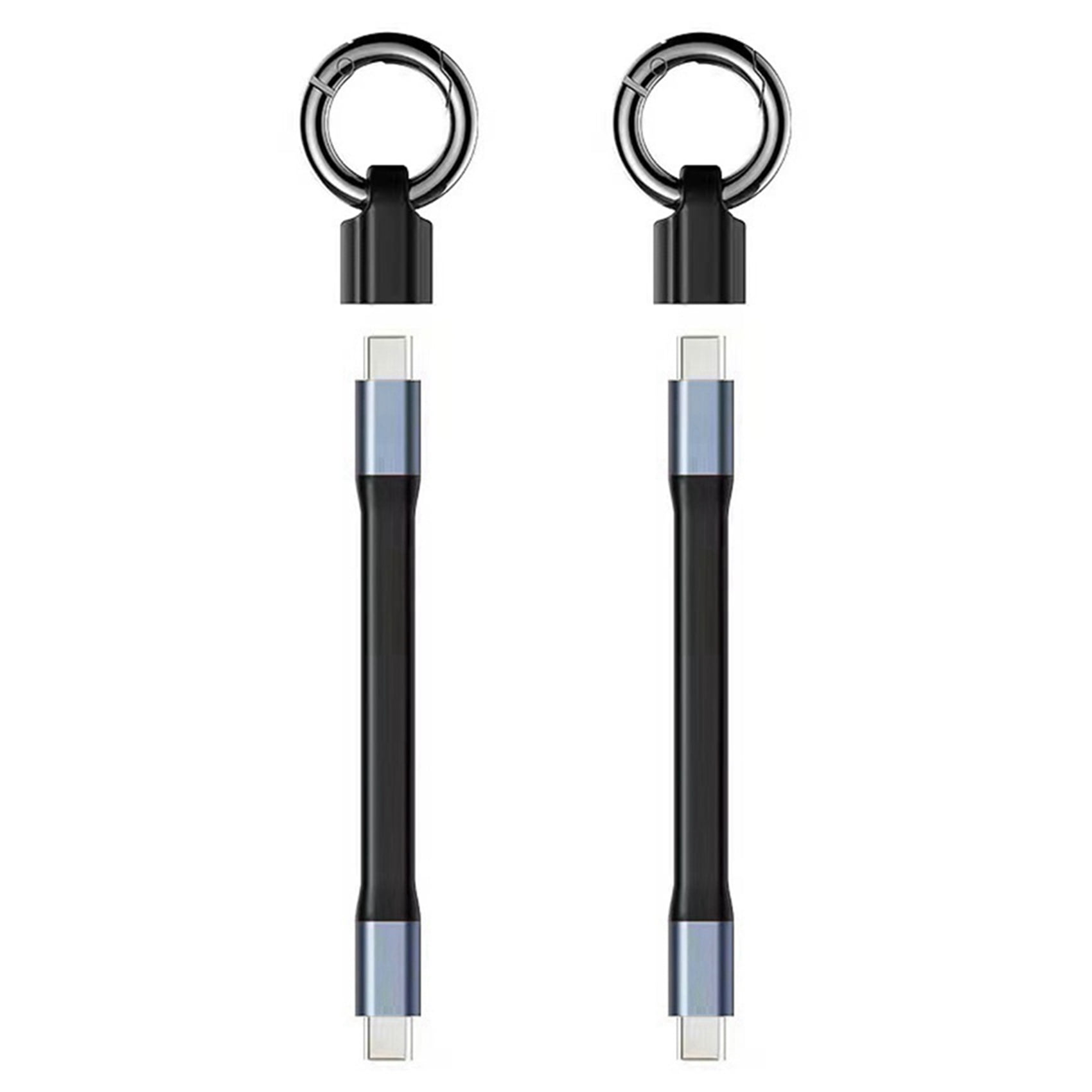 2X PD65W USB Type C to Type-C Cable Mini Keychain Portable 3A Fast ...