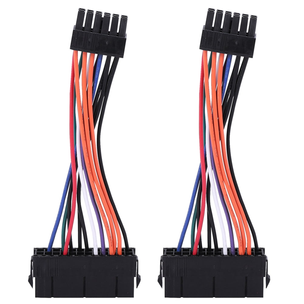 2X PSU ATX 24Pin Female to 12Pin Male Power Supply Sleeved Cable Cord ...