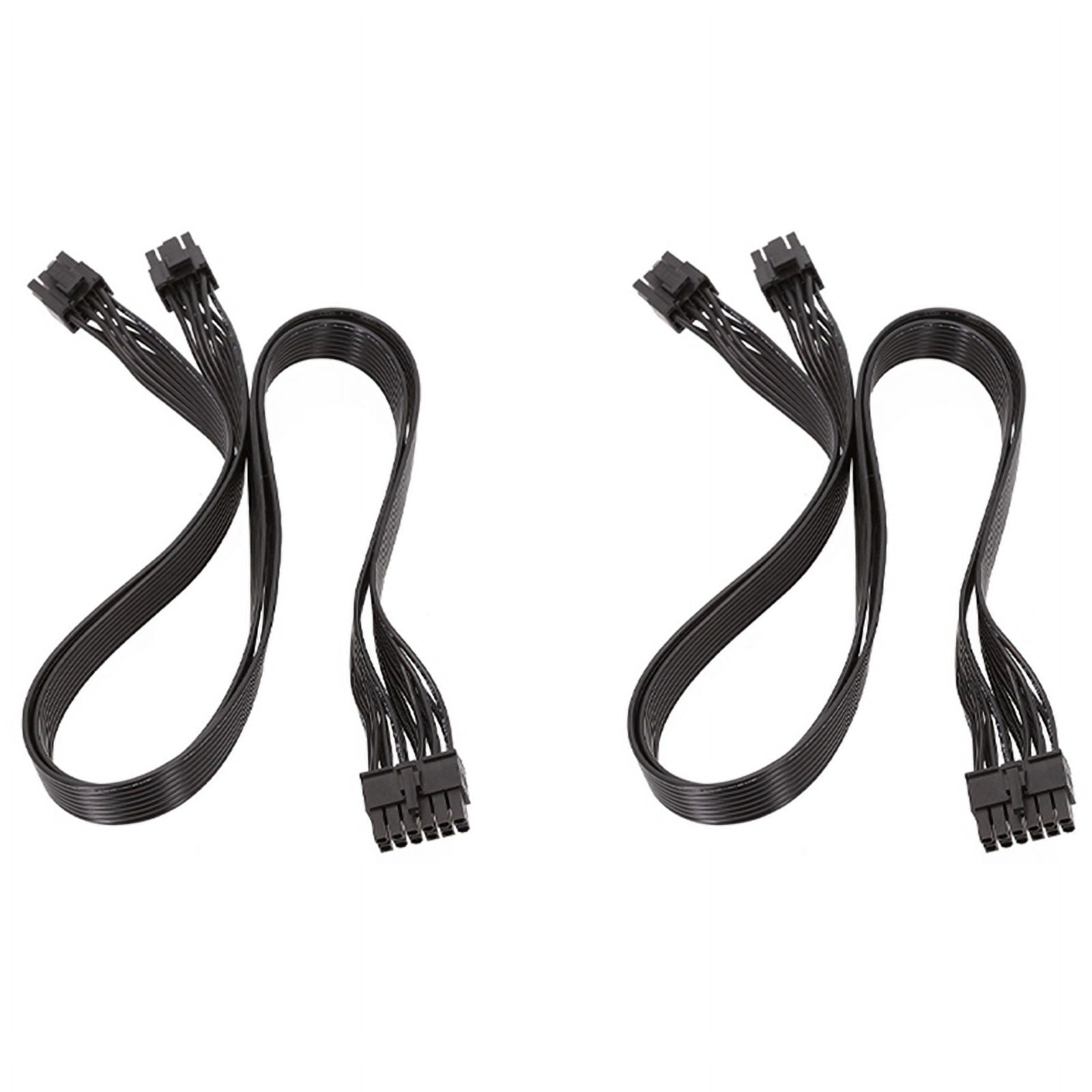 2X PSU Graphics Card Line 12Pin to Dual 8Pin(6+2) PCI-E Modular Power ...