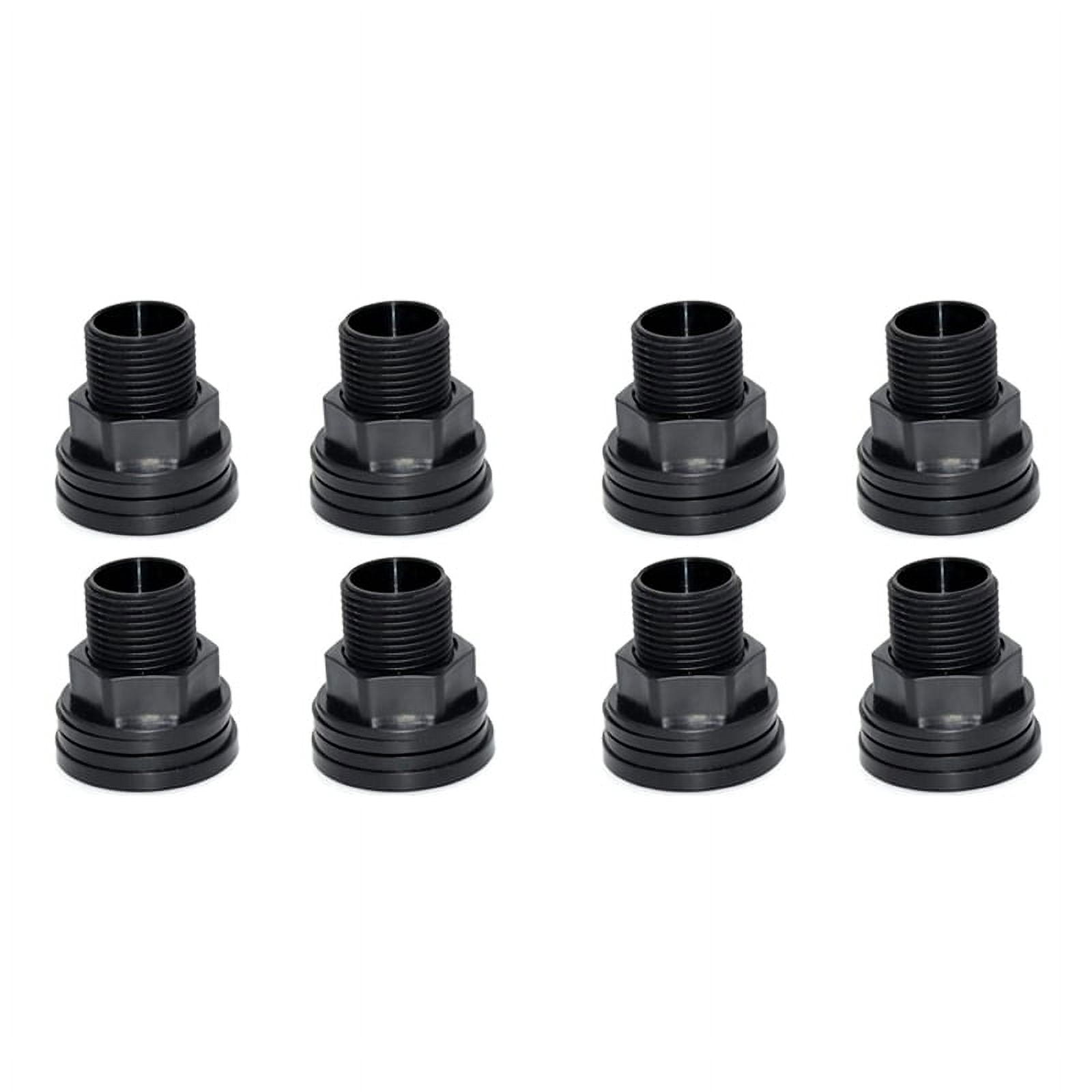 2X PVC Bulkhead Fitting Double Threaded Bulkhead Water Tank Connector ...