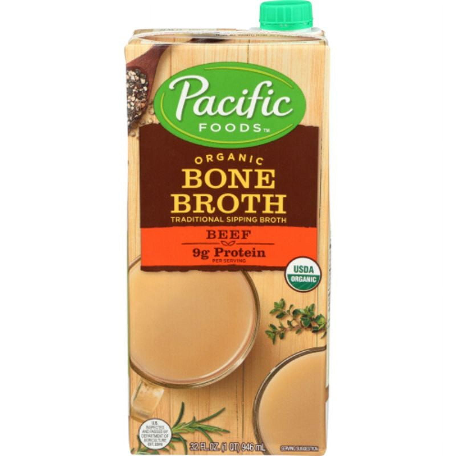 2X - Pacific Foods Organic Beef Bone Broth 32 fl oz - Walmart.com