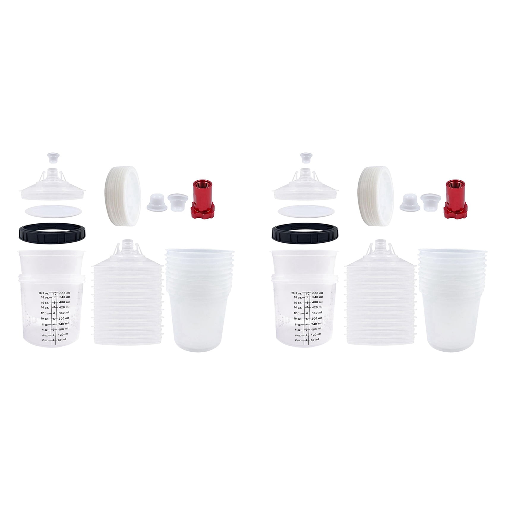 2X Paint Sprayer Mixing Cup Liner and Cap System for HVLP , Automotive ...