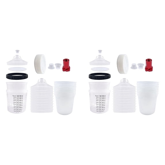 2X Paint Sprayer Mixing Cup Liner and Cap System for HVLP , Automotive ...