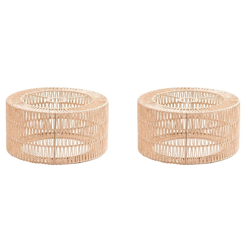 2X Paper Rope Lampshade Ceiling Light Shade Boho Chandelier Shade Bulb ...