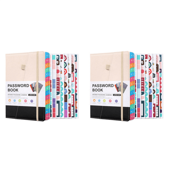 2X Password Keeper Book with Alphabetical Tabs for Seniors, Password ...