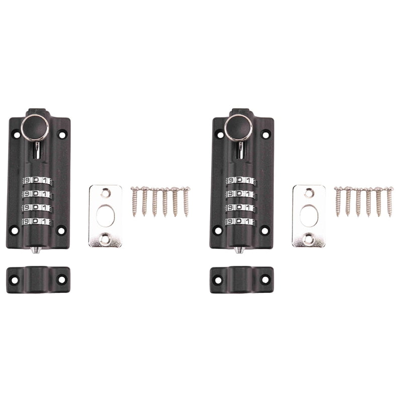 2X Password Lock Black Bolt Metal Door Latch Anti-Theft Combination ...