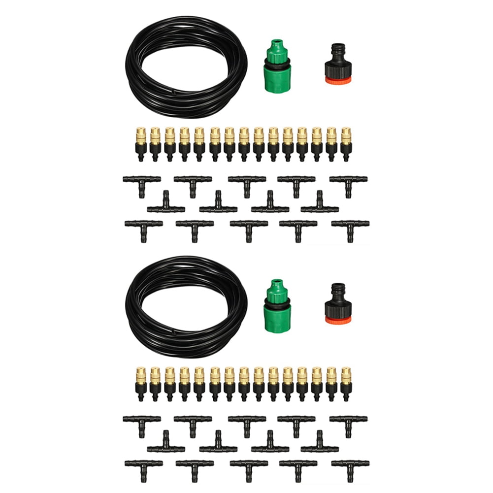 2X Patio Cooling Misting System Water Mist Atomizing Hose Nozzles Set ...