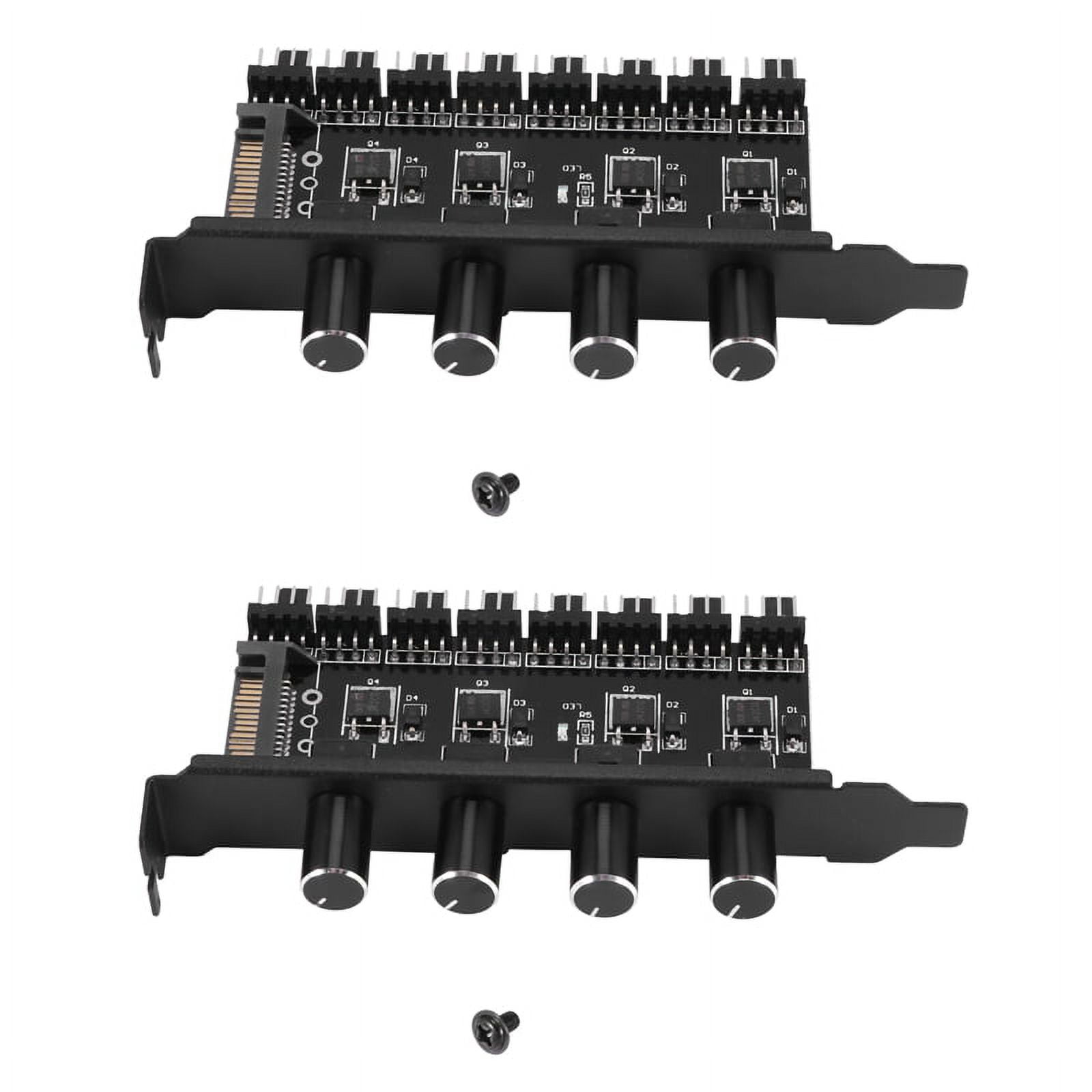 2X Pc 8 Channels Fan Hub 4 Knob Cooling Fan Speed For Cpu Case Hdd Vga ...