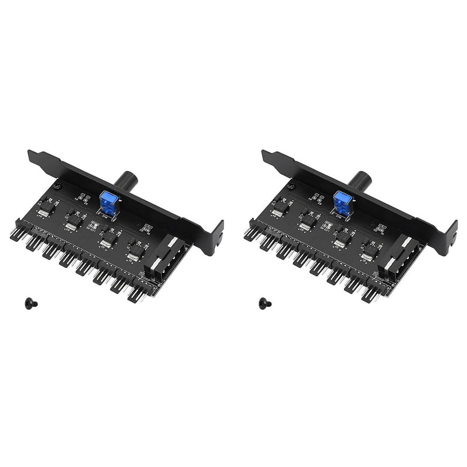 2X Pc 8 Channels Fan Hub Cooling Fan Speed Controller for CPU Case HDD ...