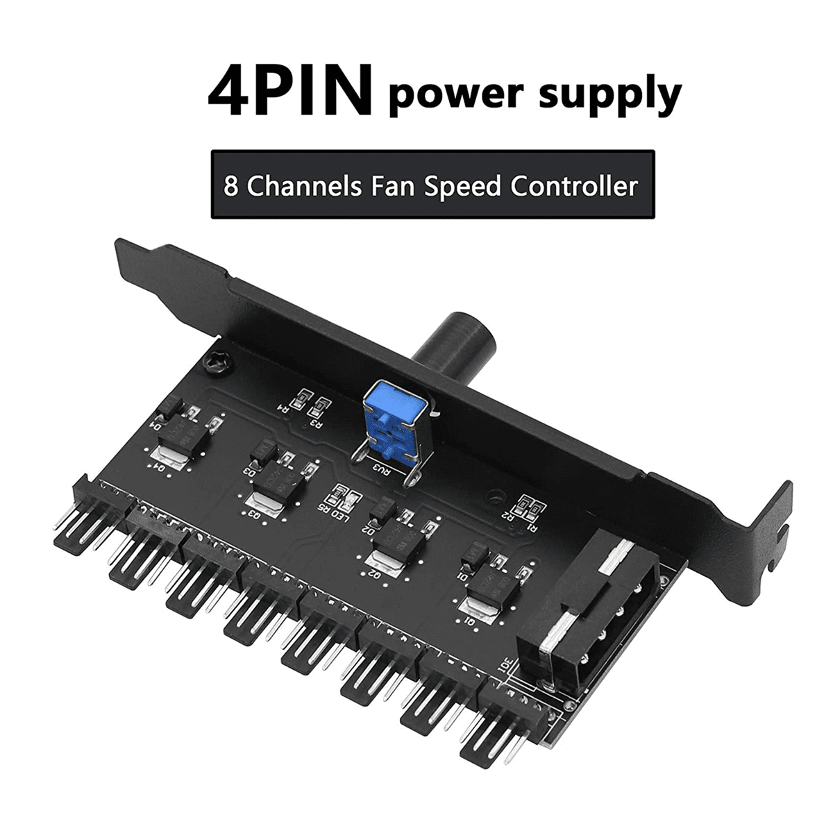 2X Pc 8 Channels Fan Hub Cooling Fan Speed Controller for CPU Case HDD ...