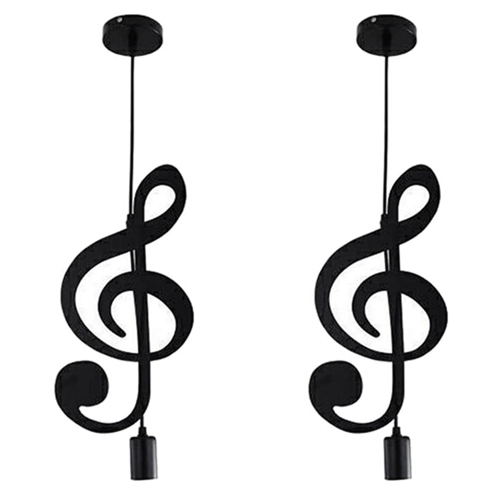 2X Pendant Light,Iron Ceiling Light Music Note Hanging Light Shade ...