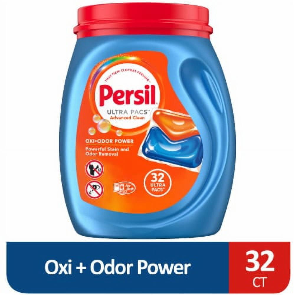 2X - Persil Ultra Pacs Advanced Clean Oxi+Odor Power Laundry Detergent ...