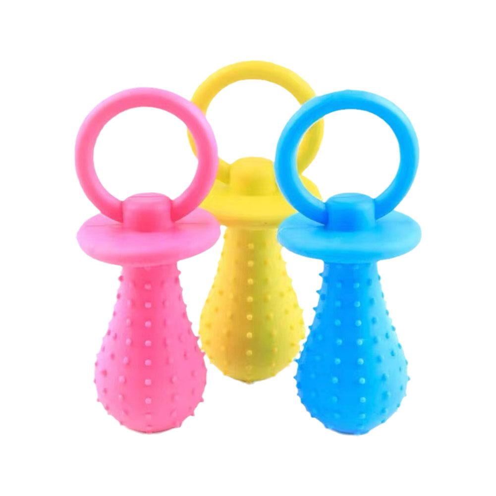 2X Pet Dog Puppy Chewable Dummy Toy With Grip Bell Molar Bite Resistant ...