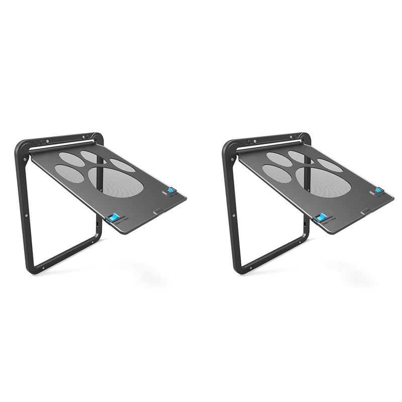 2X Pet Kitty Dog Door Flap Gate Opener Controlled Entry Electronic ...