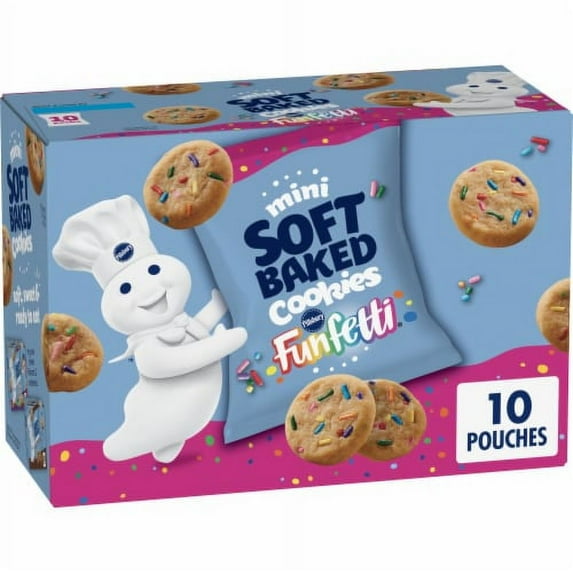 2X - Pillsbury Mini Soft Baked Funfetti Cookies Snack Bags - Walmart.com