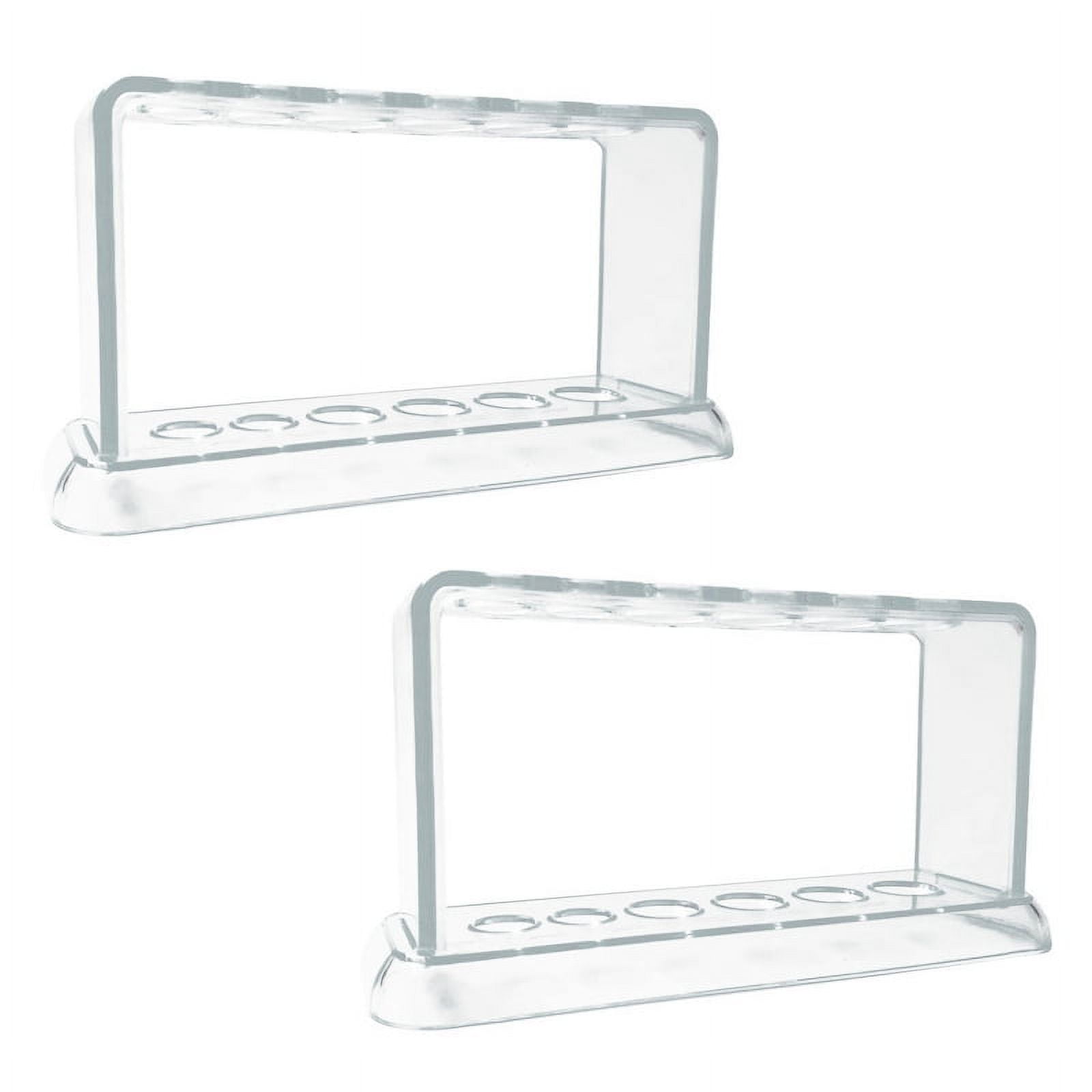 2X Plastic Clear Test Tube Rack 6 Holes Stand Lab Shelf School Supply ...