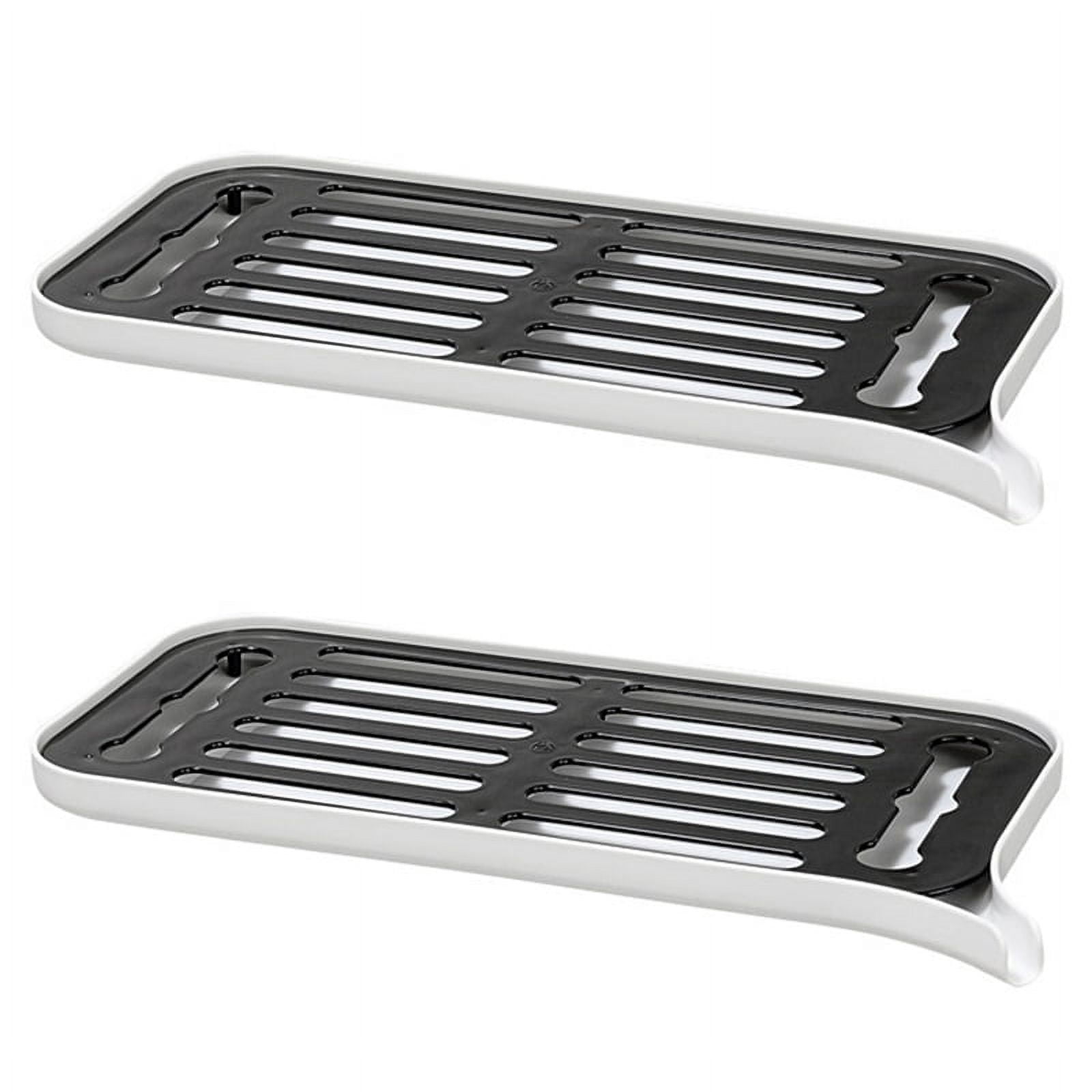 2X Plastic Dish Drainer Dryer Tray Large Sink Drying Rack Worktop Drain ...