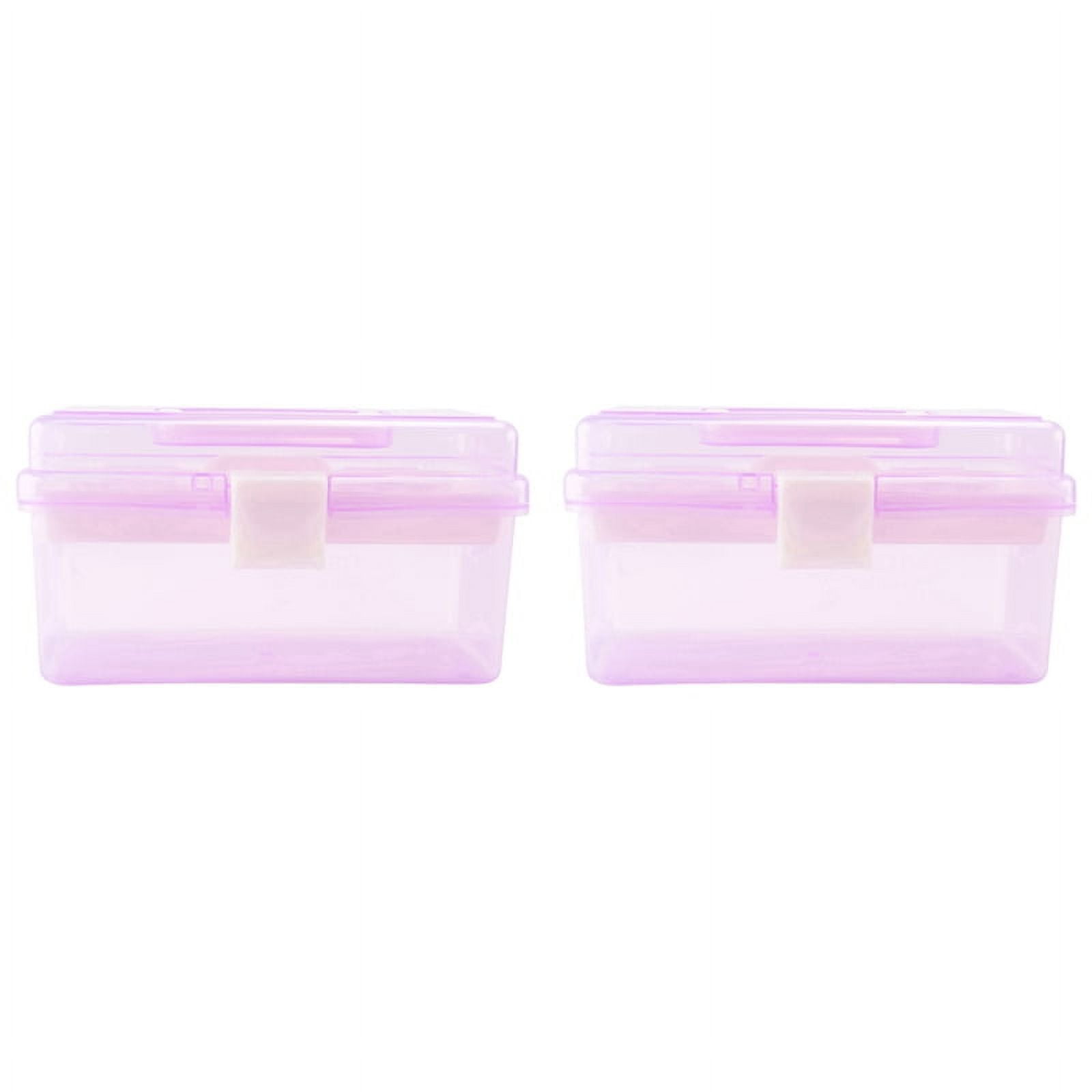 2X Plastic Handle 2 Layer Hardware Tools Storage Box, Clear - Walmart.com