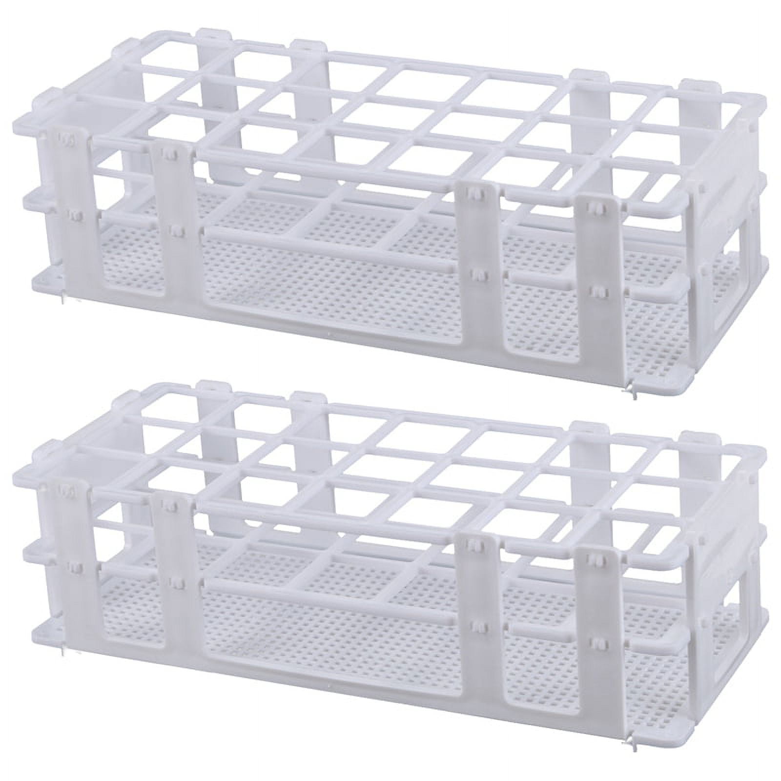 2X Plastic Test Tube Rack for 30mm Tube, 21 Well, White,Detachable (21 ...