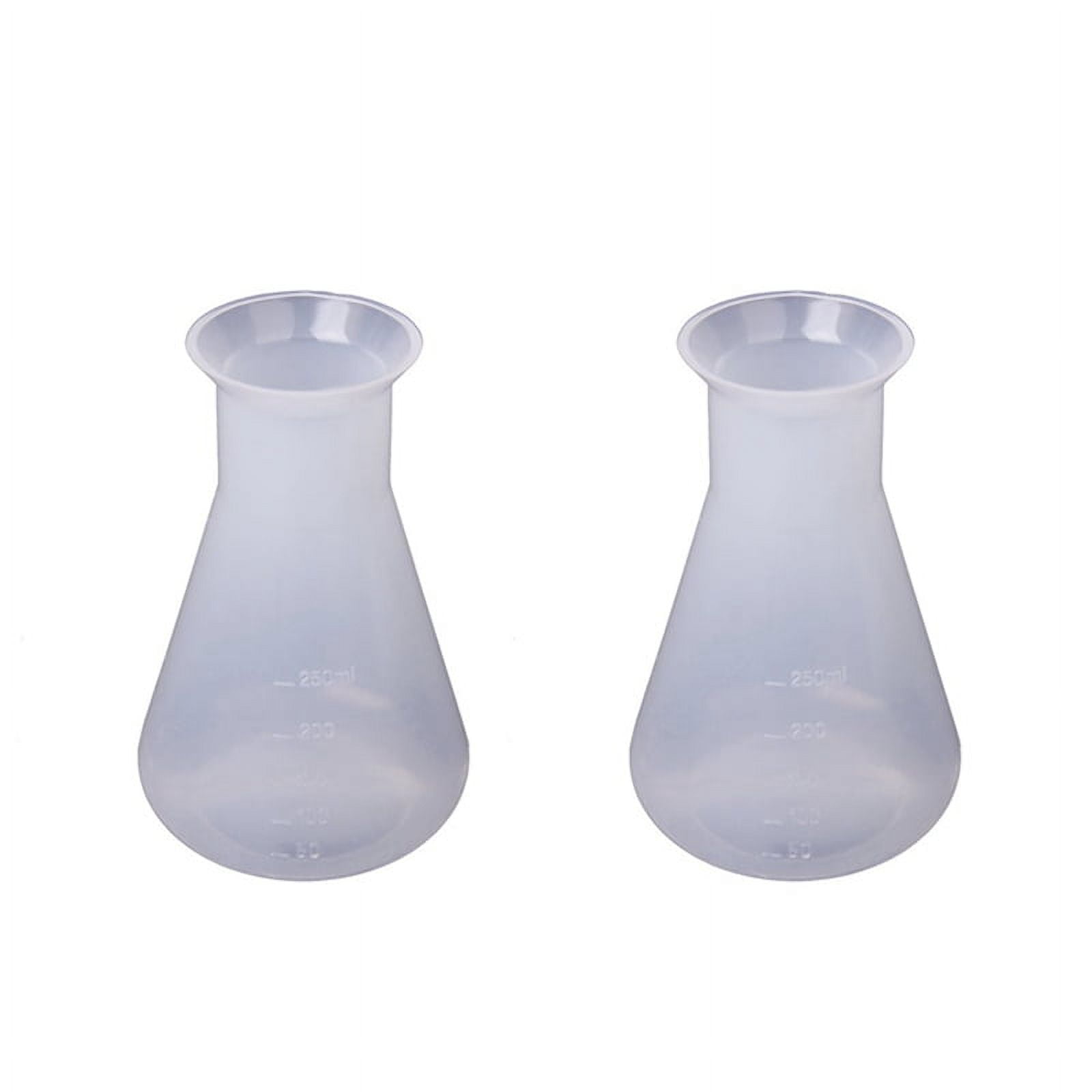 2X Plastic Transparent Laboratory Chemical Flasks Container Bottle ...
