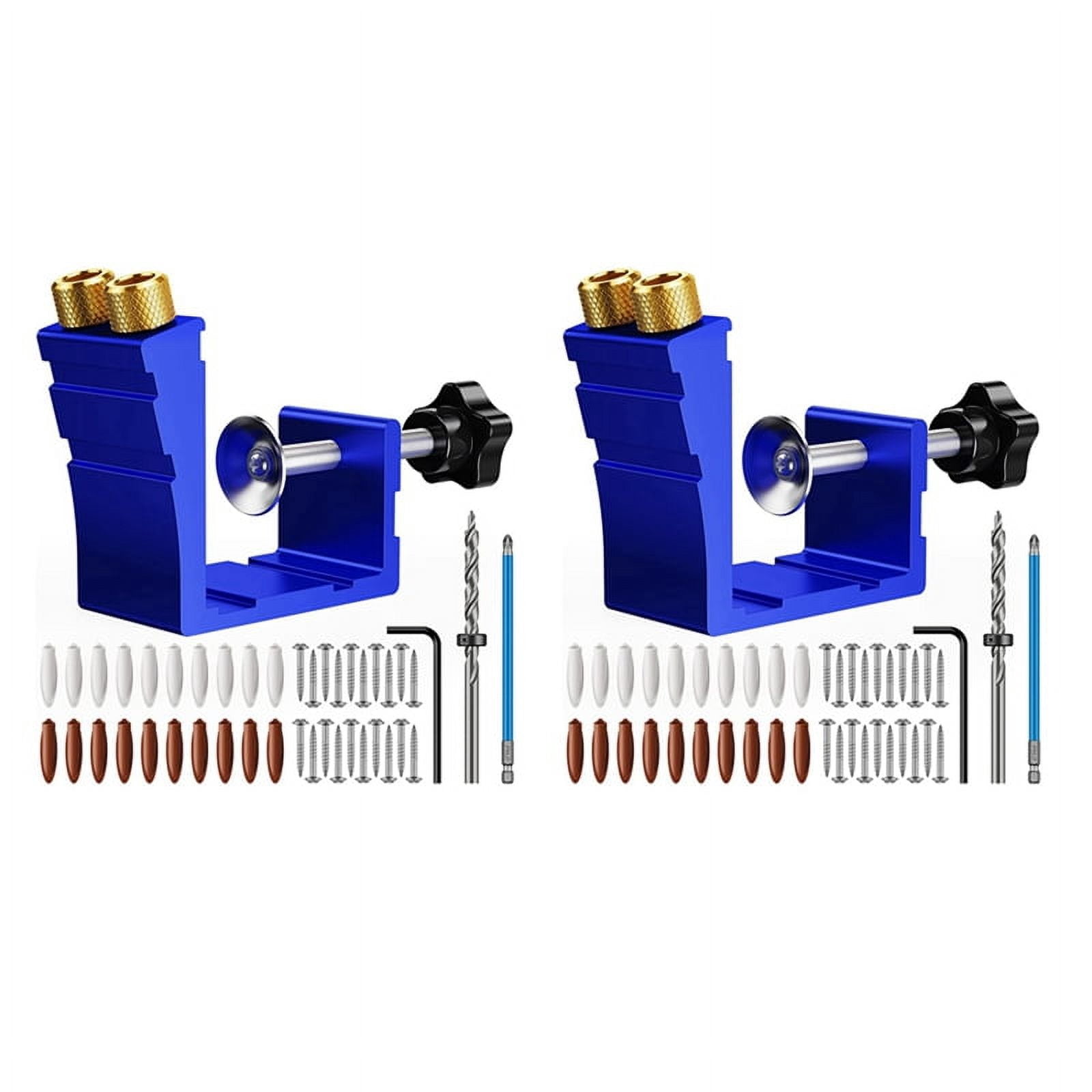 2X Pocket Hole Jig Kit, Pocket Hole Drill Guide Jig Set for 15° Angled ...