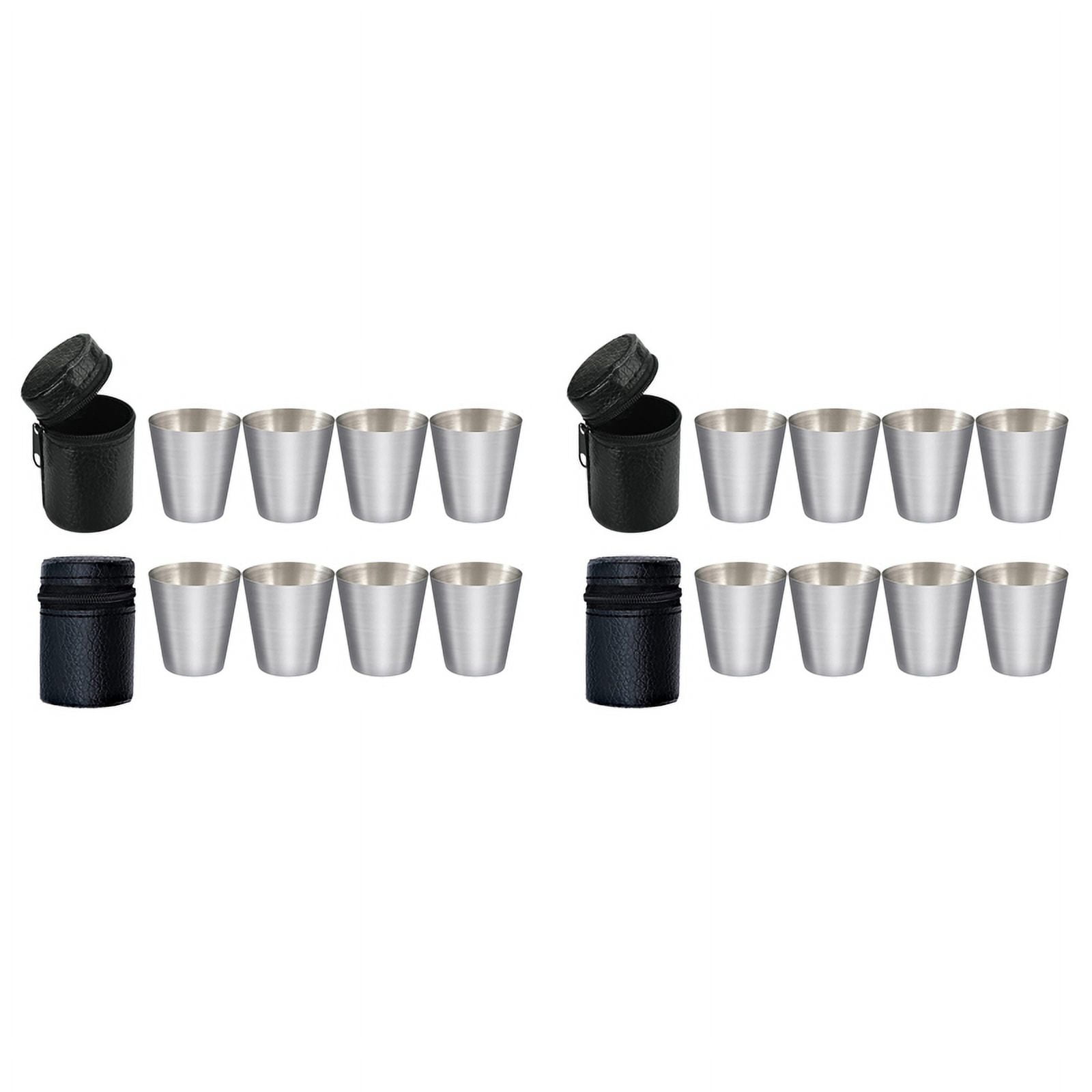 2X Polished 30Ml Mini Stainless Steel Shot Glass Cup Drinking Wine ...