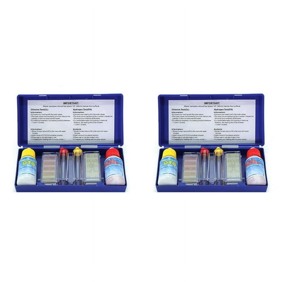 2X Pool and Spa Water Test Kits, PH and Free Chlorine Water Chemistry ...