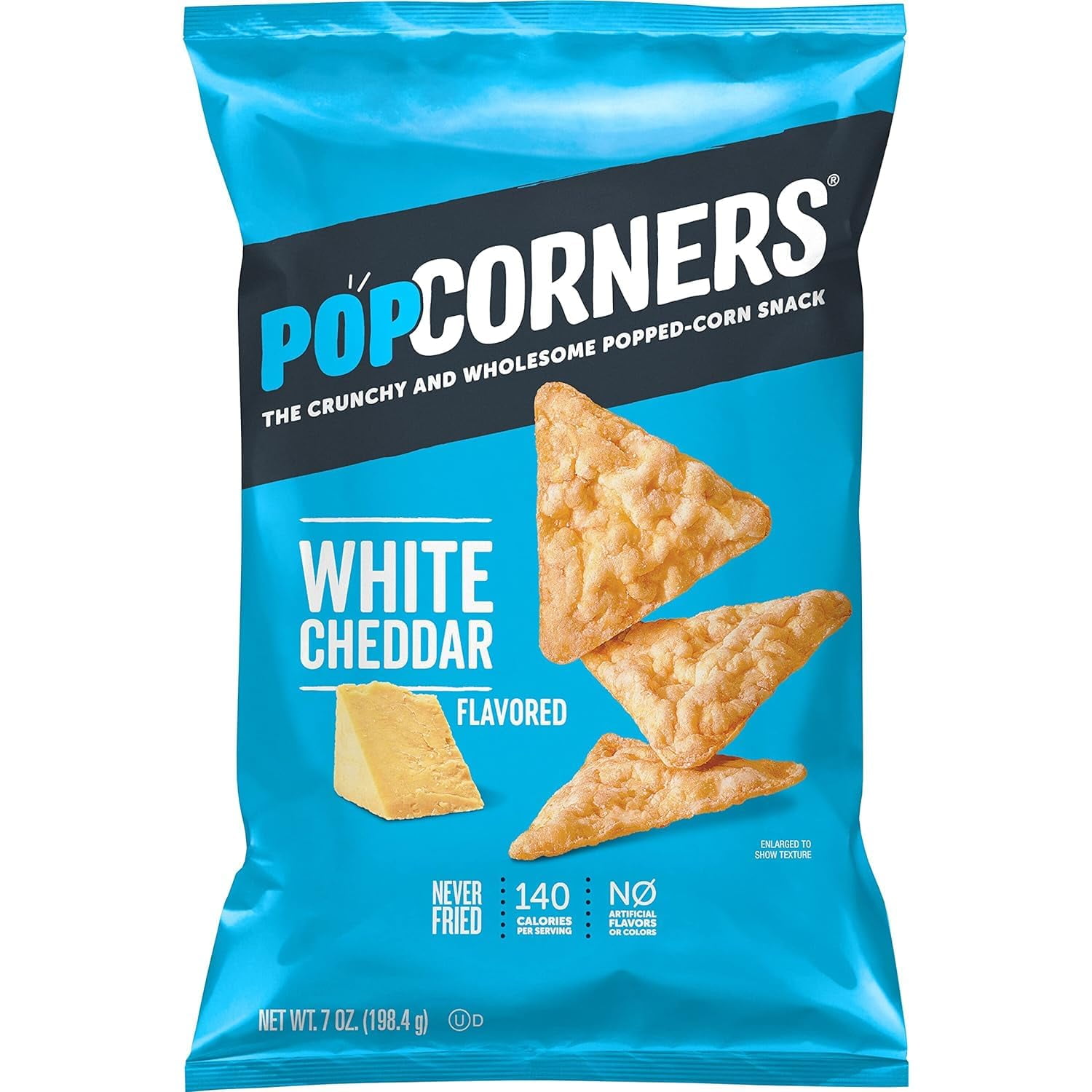 2X - Popcorners Original Cheddar Popped Corn Chips Bag, 7 Ounce ...