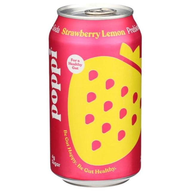 2X - Poppi Strawberry Lemon Prebiotic Soda 12 fl oz - Walmart Business ...