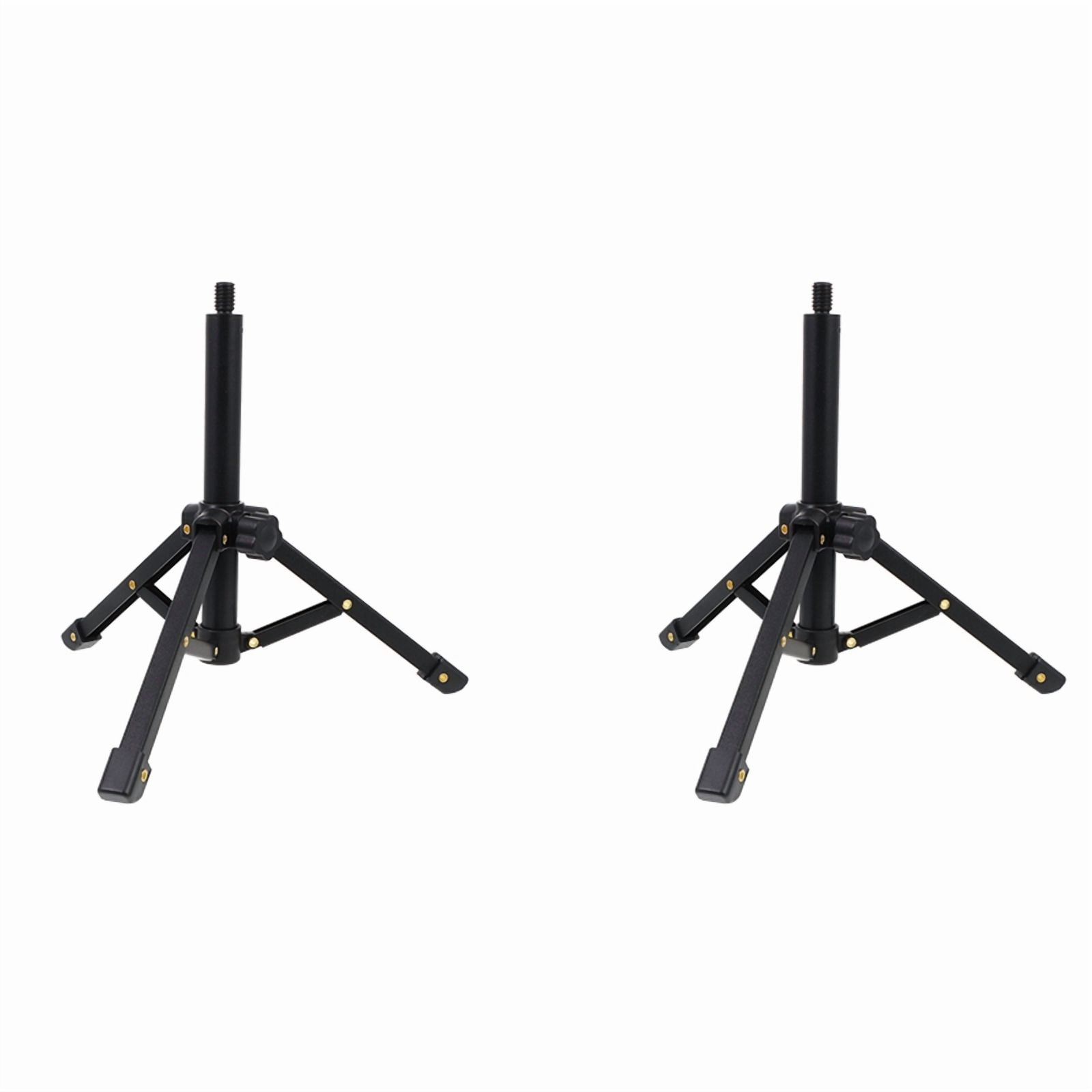 2X Portable Microphone Stand Desktop 1/4 Tripod Table Stand Adjustable ...