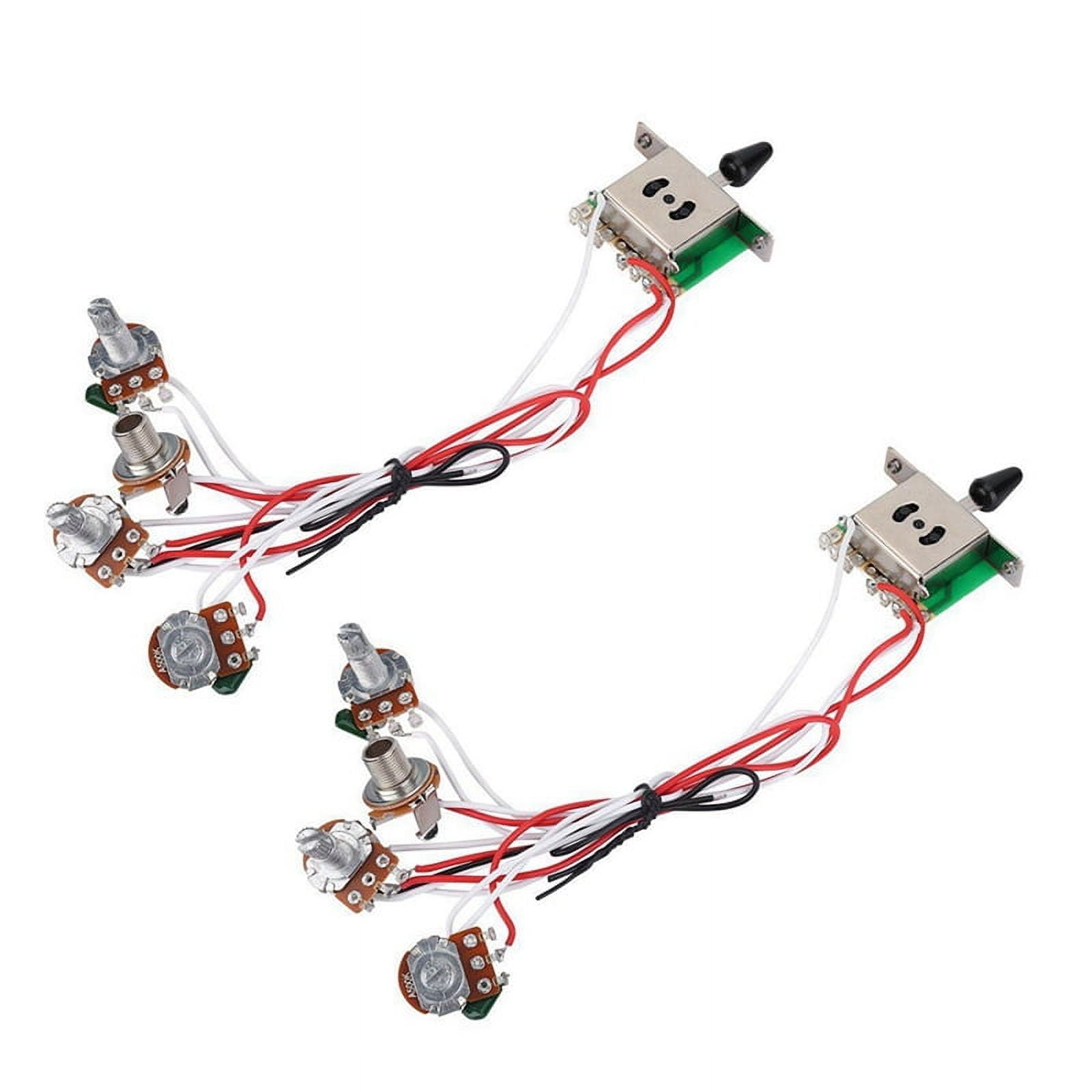 2X Pots for Strat Guitar PreWired 1 Volume 2 Tone Control 5 Way Switch ...