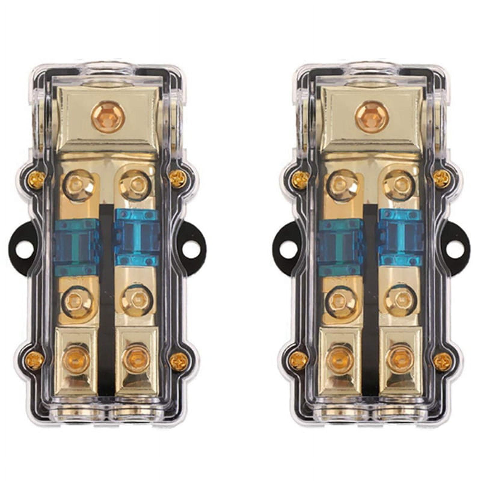 2X Power Distribution Block (2 Way) 4/8 AWG Gauge Fuse Holder ...