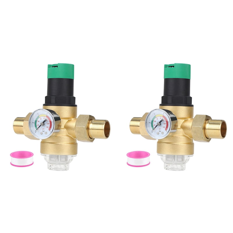 2X Pressure Regulator Water with Pressure Gauge Water and Screen Filter ...