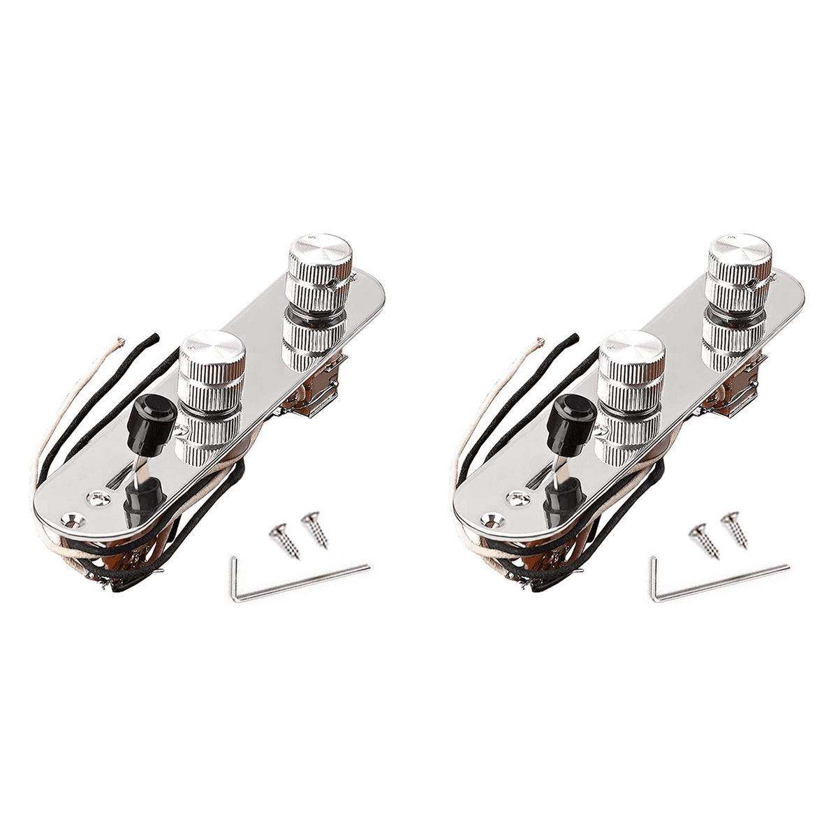 2X Prewired Guitar Control Plate,Loaded 3-Way Blade Switch Push Pull ...